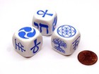 Pack of 3 New Life Symbols 22mm D6 Dice - White with Blue Life Symbol ...