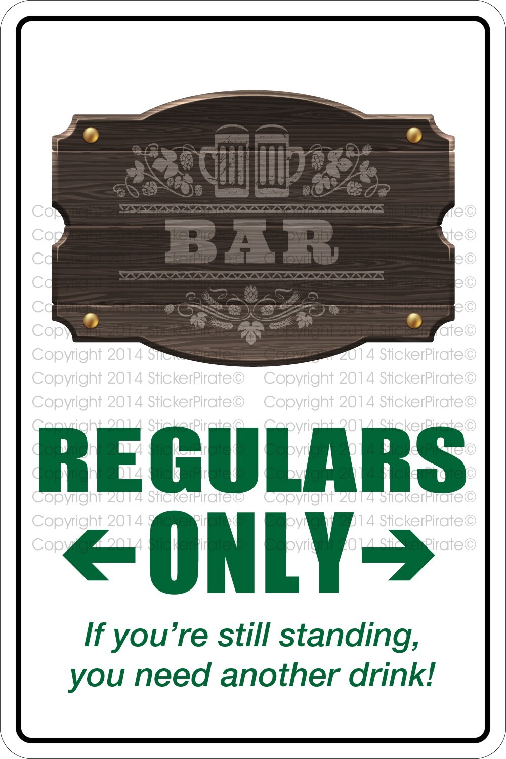 Metal Sign Bar Regulars Only 8” x 12” Aluminum NS 281 | eBay