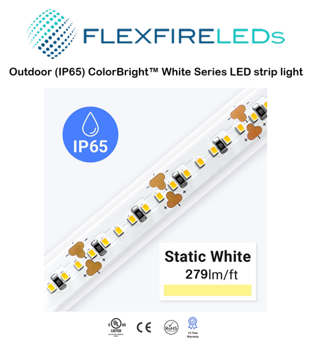 IP65-CB-30K-24V-16 FlexFire LEDs 16.4Ft IP65 Outdoor LED Strip Light ...