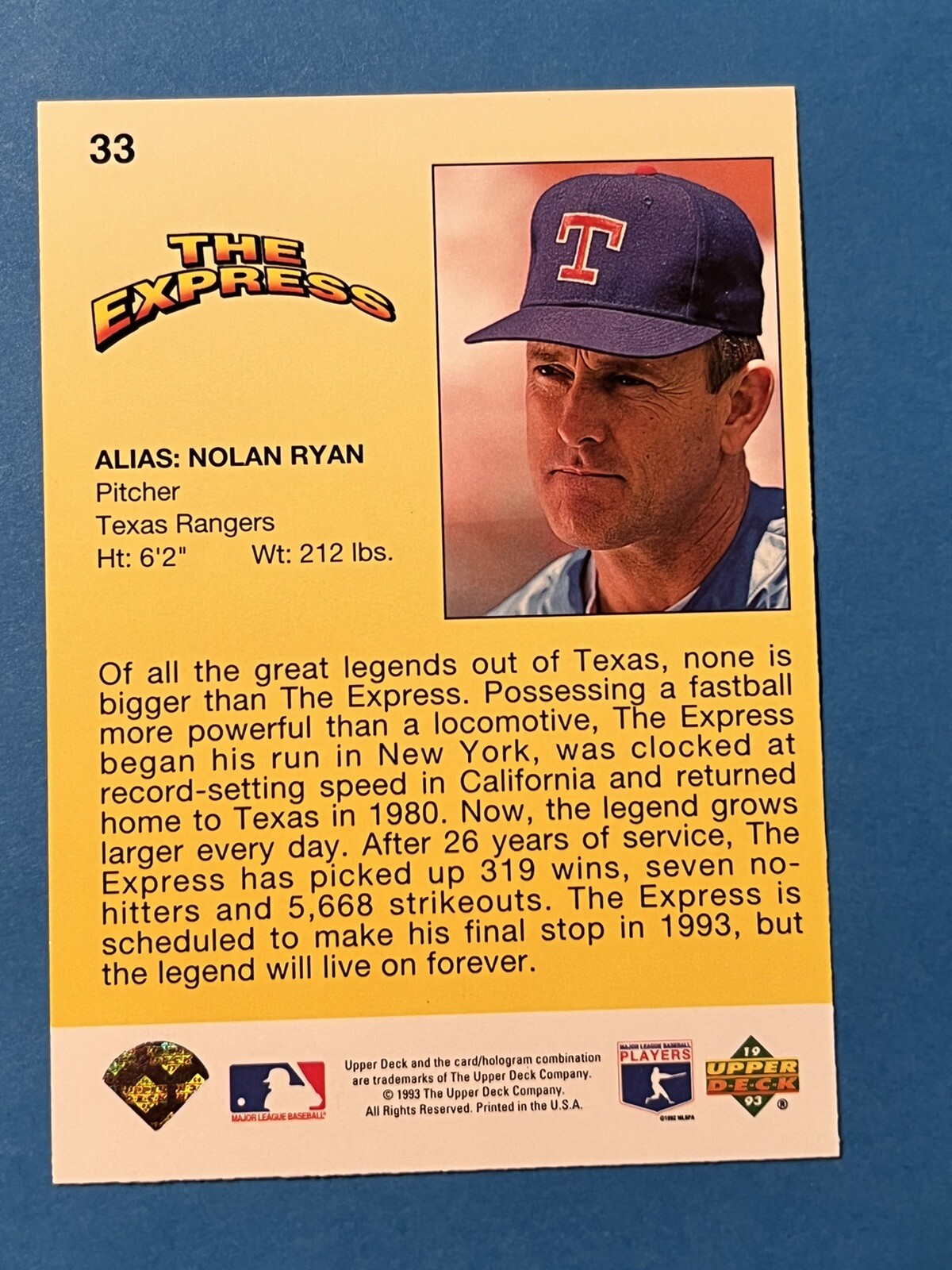 1993 Upper Deck Fun Pack - #33 Nolan Ryan for sale online | eBay