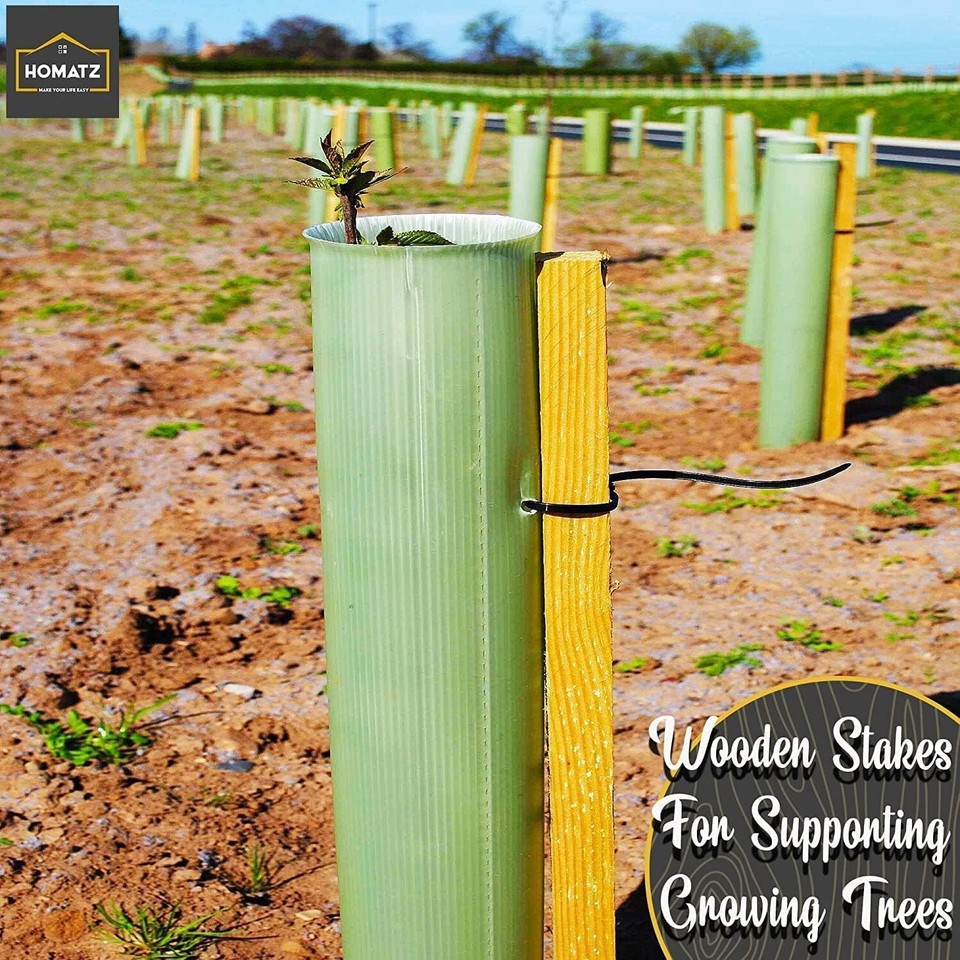 10 x Square Wooden Tree Stakes 1.2m (4ft) tall x 32mm wide pressure ...