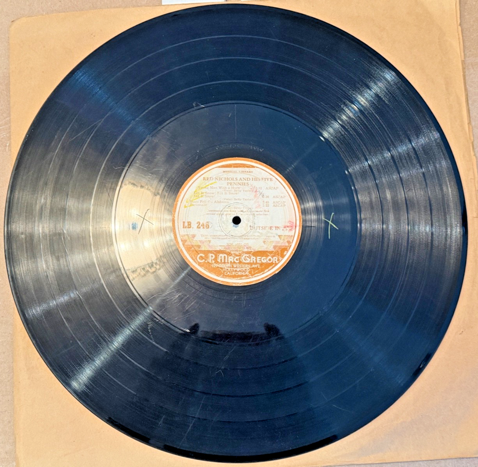 AARON GONZALEZ LEO ROJO MACGREGOR VINYL 16 INCH RADIO TRANSCRIPTION DISC | eBay