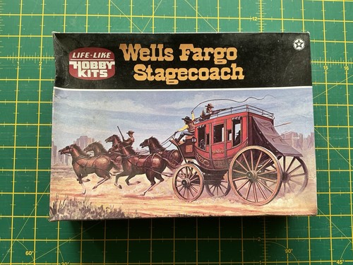 Vintage Life-Like Hobby Kit Wells Fargo Stagecoach Plastic Model Boxed ...