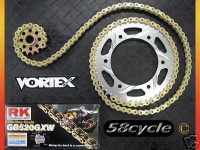 03-05 R6 VORTEX Sprocket / RK Chain 520 Conversion Kit 2003 2004 2005 ...