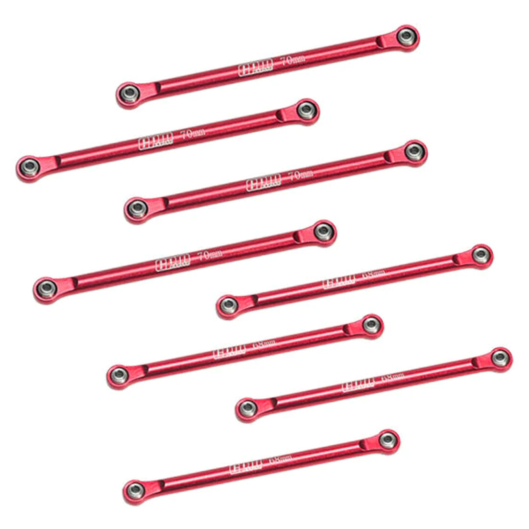 GPM Racing Aluminum 7075 Upper & Lower Link Bar Set Red for Losi 1/18 ...
