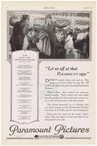 1920 Paramount Pictures Movie Theater Sign Marquee Trolley Car ...