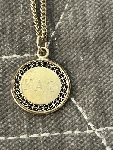 Vtg Necklace 14K GOLD FILLED Chain Sorority Pendant Kappa Alpha Omicron ...