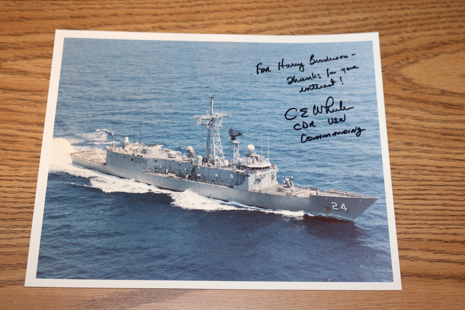 PHOTO Navy 8x10 Signed USN Captain - USS Jack Williams FFG-24 C. E ...