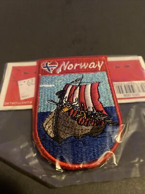 VTG NORWAY Souvenir Embroidered Iron On Patch | eBay