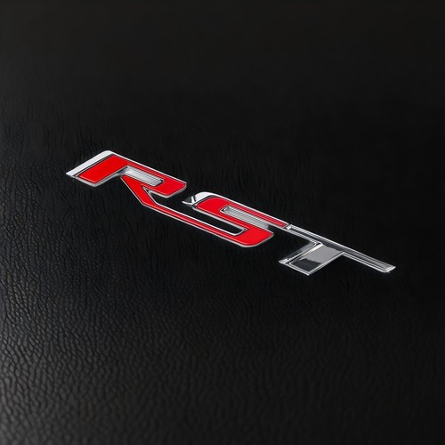 1PC Tailgate RST Emblem Fit 2019 -2024 Chevy Sliverado Badge chrome red ...