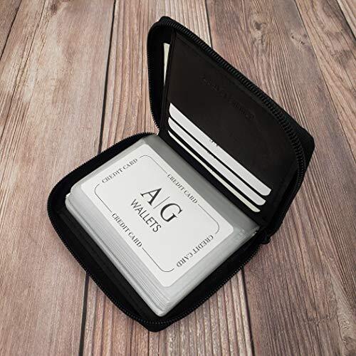 AG Wallets Mens Zip Around Leather Wallet with Inserts Black | eBay