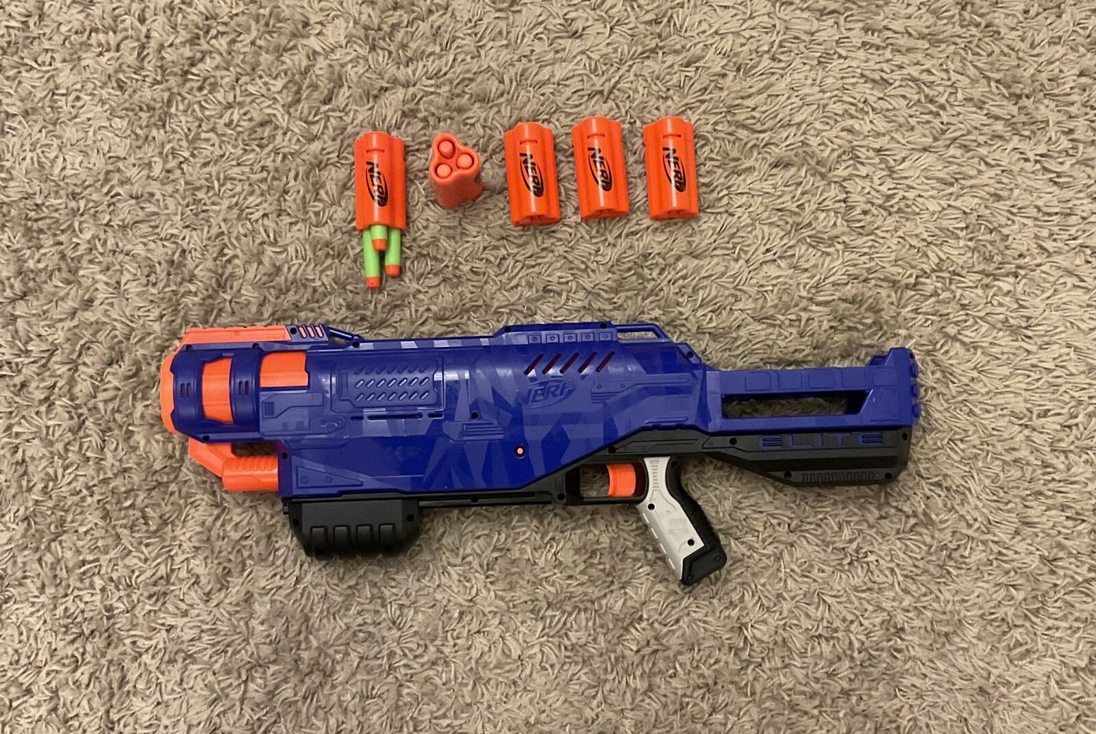 Nerf Elite Trilogy Blaster Gun 5 Shotgun Complete With Additional Darts ...
