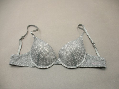32B RUE 21 Womens Gray Padded Underwire Back Closure Adjustable Push-Up ...