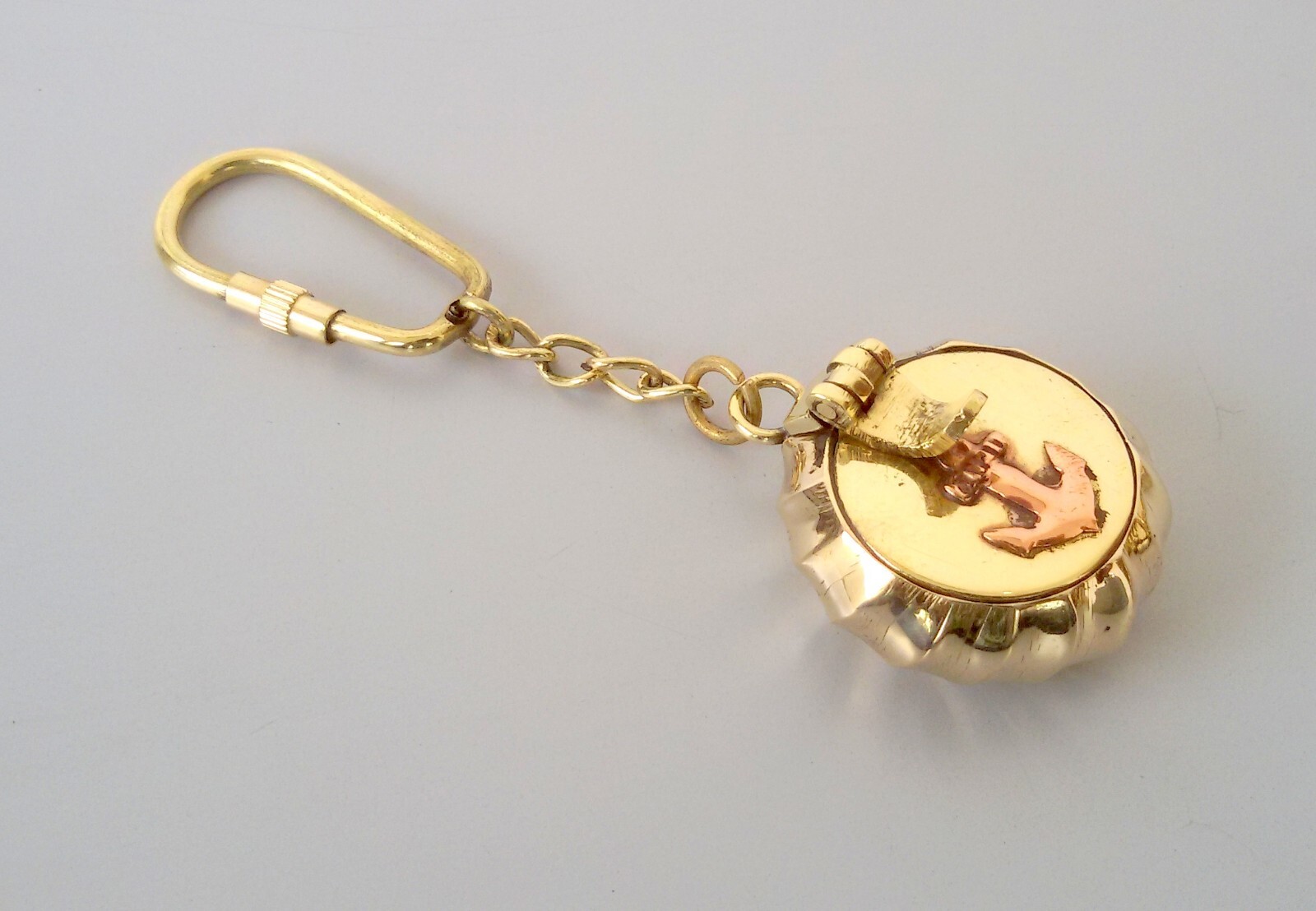 Brass Ashtray Anchor Nautical Key Chain Collectible Pocket Key Ring ...