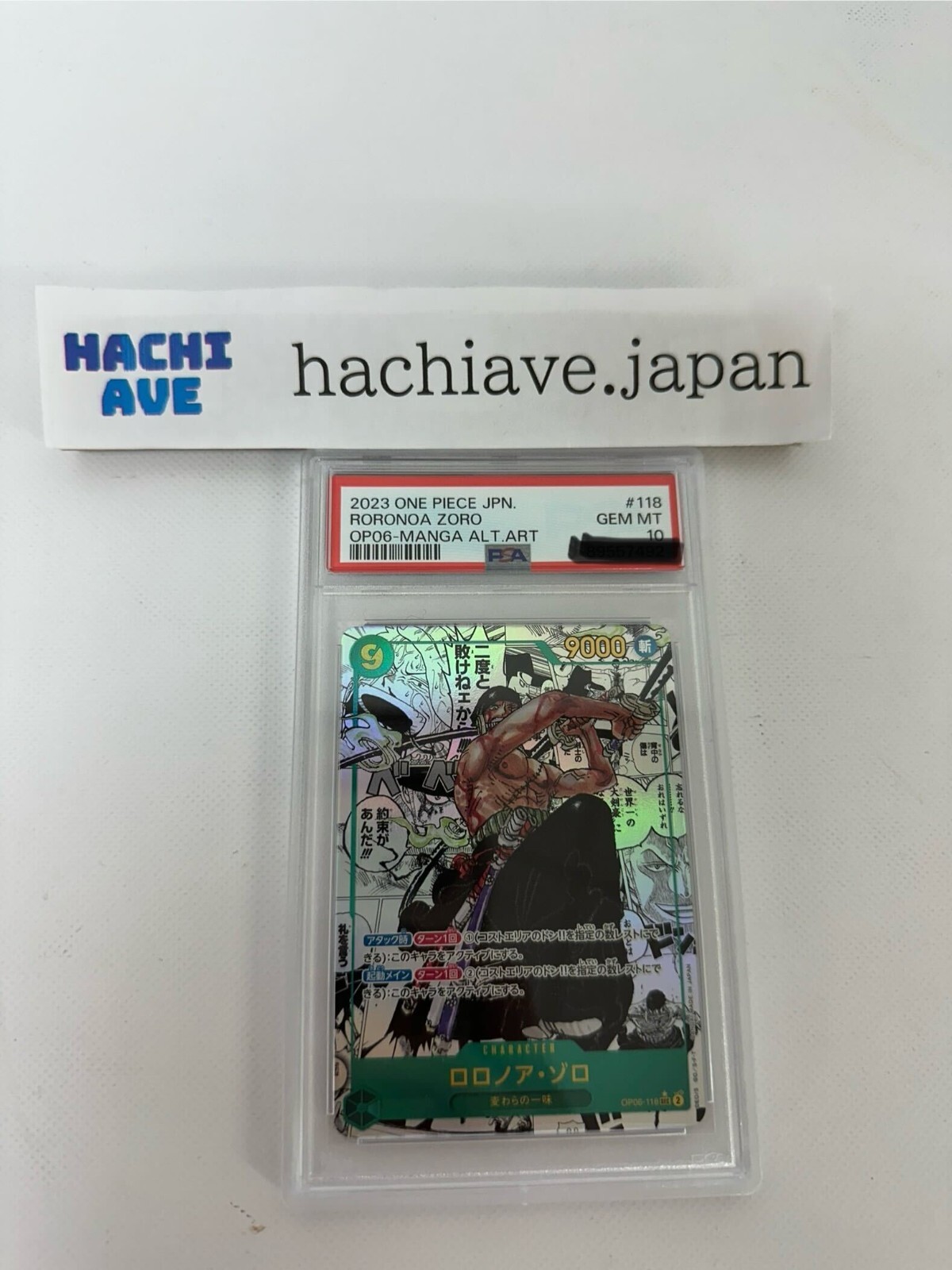 PSA 10 Roronoa Zoro OP06-118 SEC Comic Parallel Manga ONE PIECE Card ...