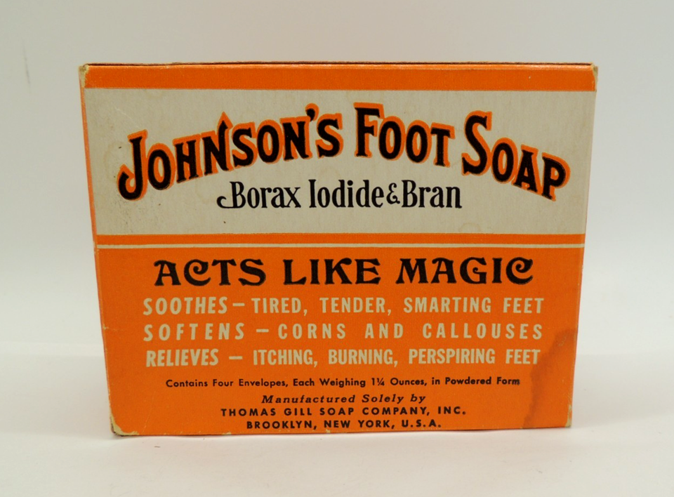Vintage Johnsons Foot Soap Powder Soak Discontinued 2 Packets Soothes ...
