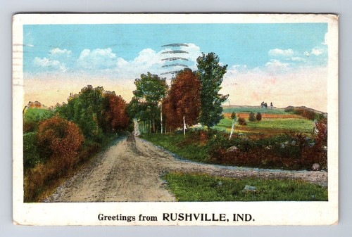 Rushville IN-Indiana, Scenic Greetings, Roadway Vintage c1928 Postcard | eBay