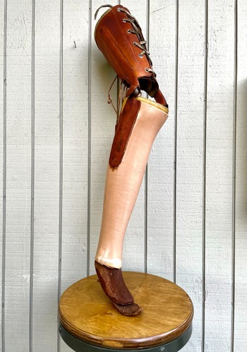 Antique Wood Prosthetic Prosthesis Right Leg Foot Amputee Oddity ...