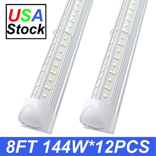 12 Pack 8 Foot Led Tube Light 144W 8FT T8 Integrated 8' Led Shop Light ...