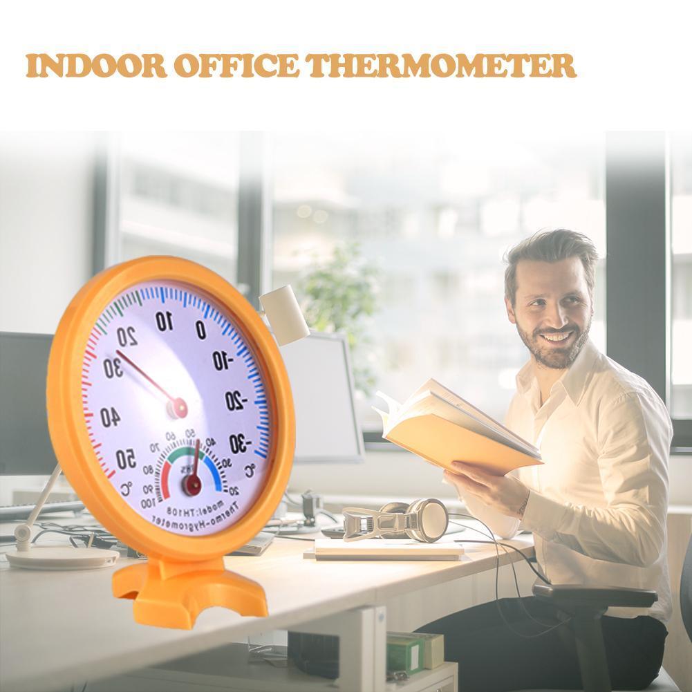 Round Clock Shaped Indoor Outdoor Hygrometer Humidity Thermometer (Blue ...