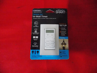 GE My Touch Smart In-Wall Digital Timer White 25055 New Sealed UPC ...