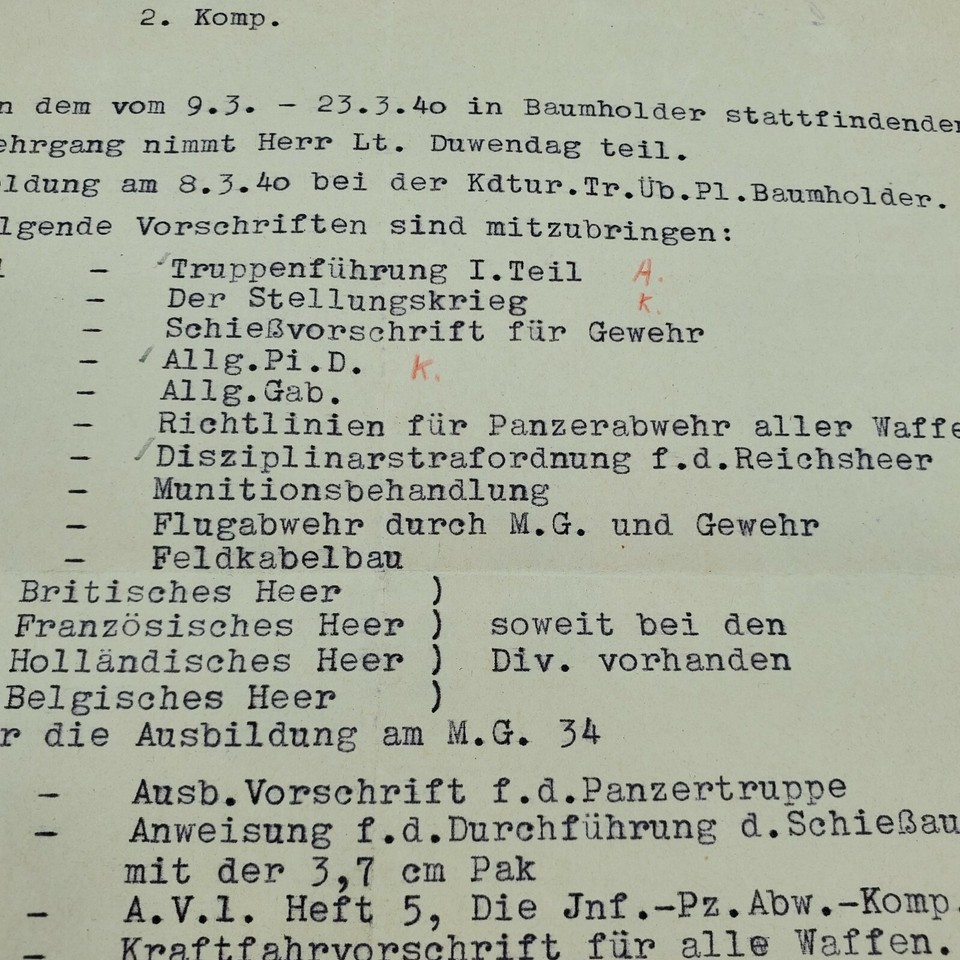 Original WW2 WW2 German Panzer anti tank document Wehrmacht leadership ...