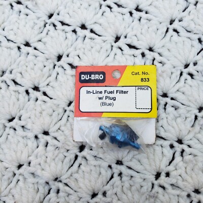 NEW Du-Bro Dubro 833 In Line Fuel Filter Blue with Plug | eBay