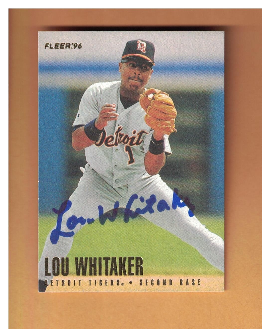 Lou Whitaker AUTOGRAPHED 1996 FLEER BASEBALL CARD SIGNED DETROIT TIGERS ...