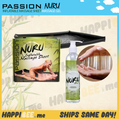 Nuru Massage Inflatable Vinyl Sheet🍯Spill Proof Oil Passion Lube Gel ...