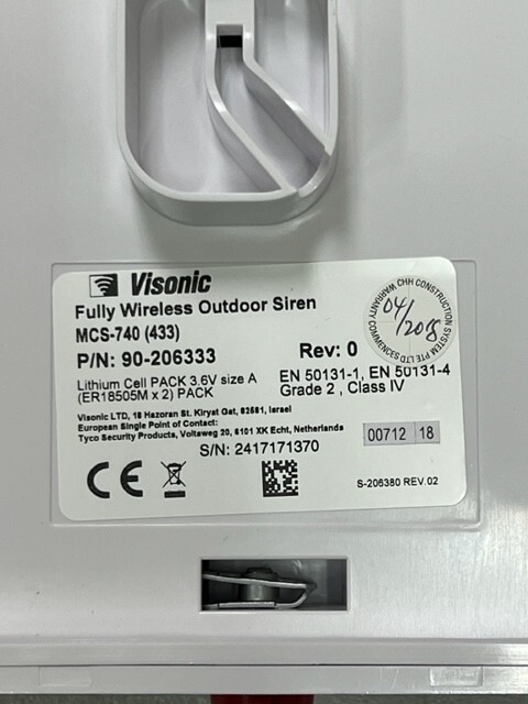 Visonic MCS-740(433) Rev:0 Fully Wireless Outdoor Siren New | eBay