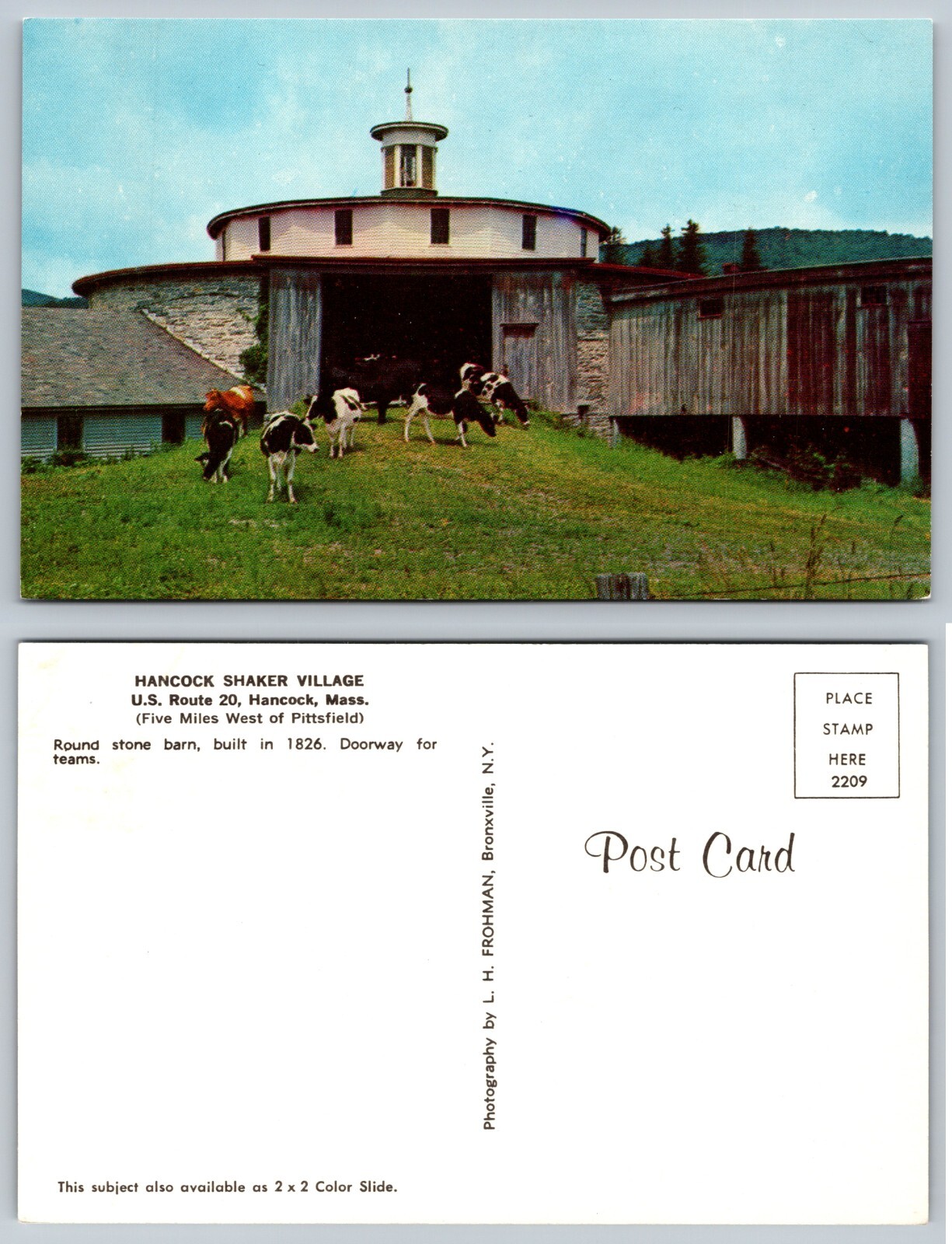 Round Stone Barn Cows Hancock Shaker Village Massachusetts MA Postcard ...