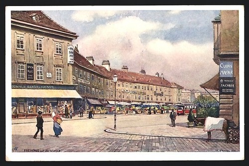 Artist postcard R. Preuss: Vienna, Freihaus auf der Wieden, dealers ...