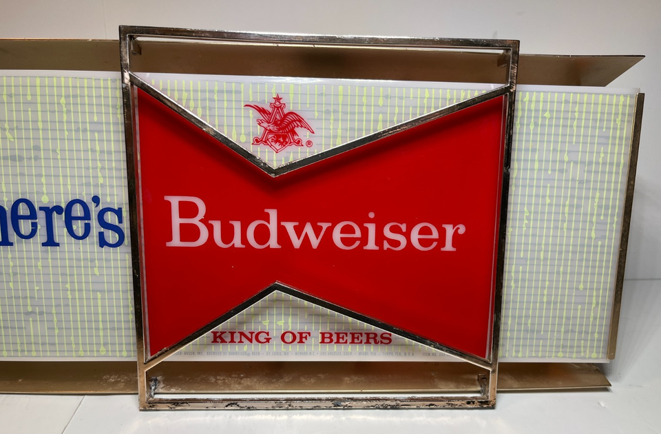 Rare Vintage 1962 BUDWEISER BEER SIGN Light 60s Where There's Life Bud ...