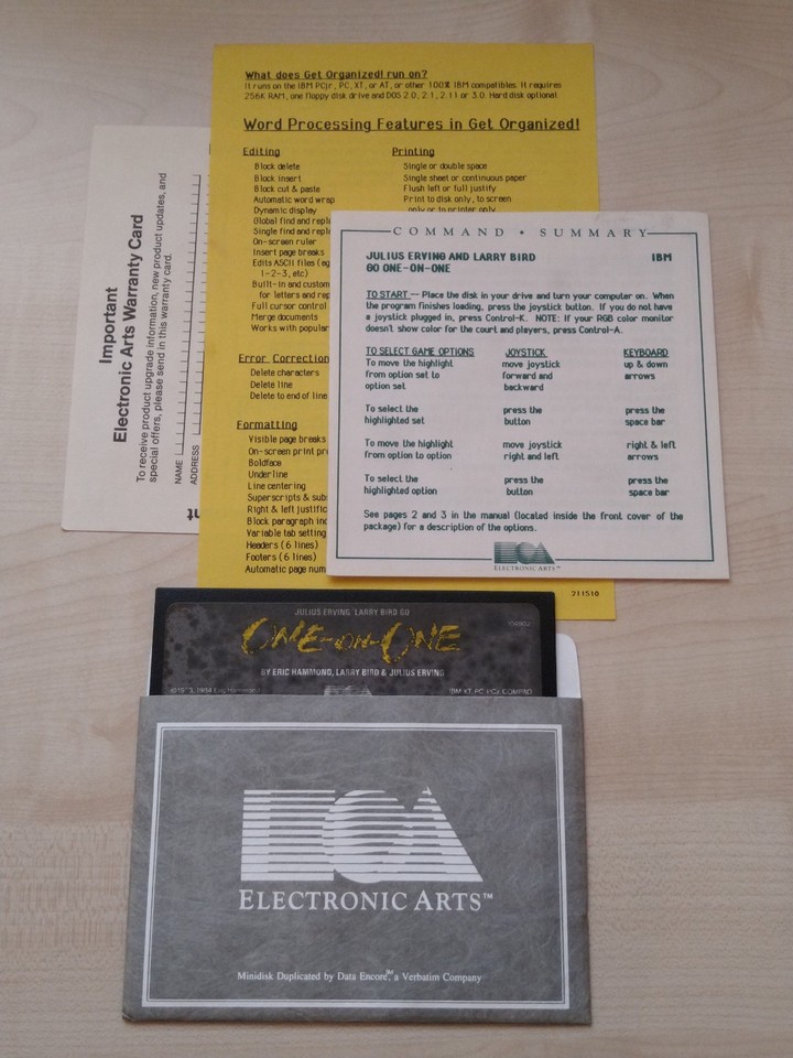One-on-One - Electronic Arts (IBM PC, Floppy, 1984, Folder) | eBay UK