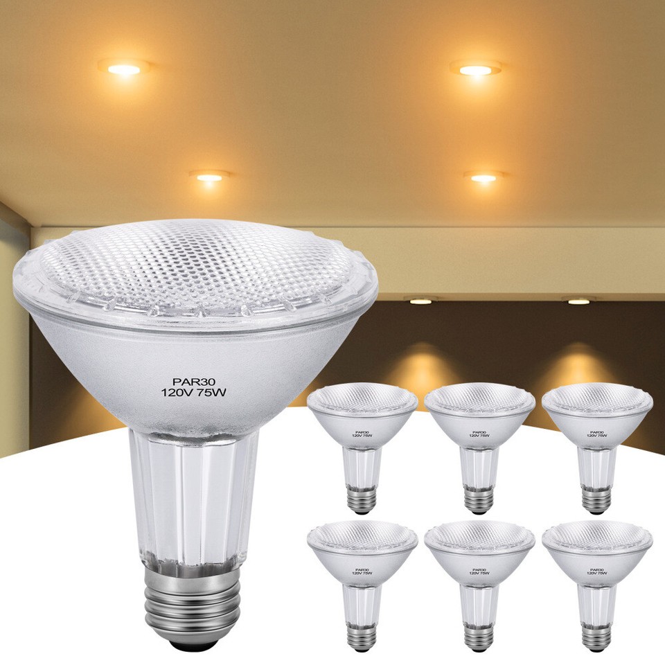 Dimmable PAR30 Long Neck Flood Light Bulbs 50W 75W E26 Base Warm White ...