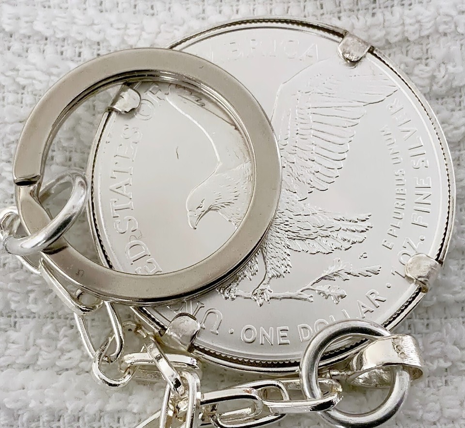 Sterling Silver Diamond (S925) Bezel 1oz Silver *2024* American Eagle ...