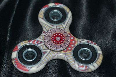 Geometric White & Red Lotus Flower Design Fidget Spinner Toys Figet ...