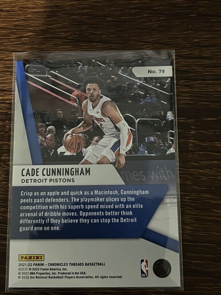 Cade Cunningham 2021-22 Panini Chronicles Rookie Card #79 Threads ...