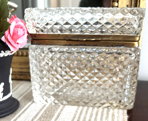 Antique French Cut Glass Crystal Box Caddy | eBay