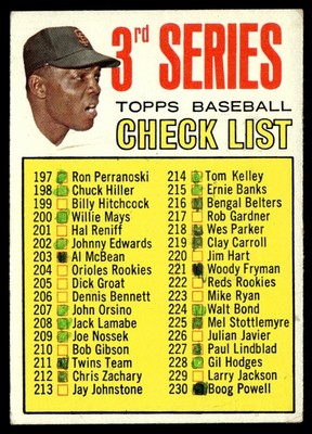 1967 Topps 3rd Series Checklist 197-283 VG+ #191 | eBay