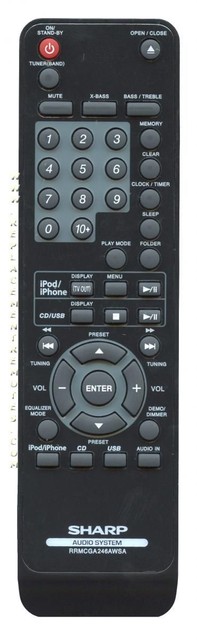 Sharp RRMCGA246AWSA Audio System Remote Control for sale online | eBay