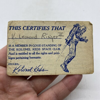 Rare Kolonel Keds Membership Card Secret Decoder 11 | eBay