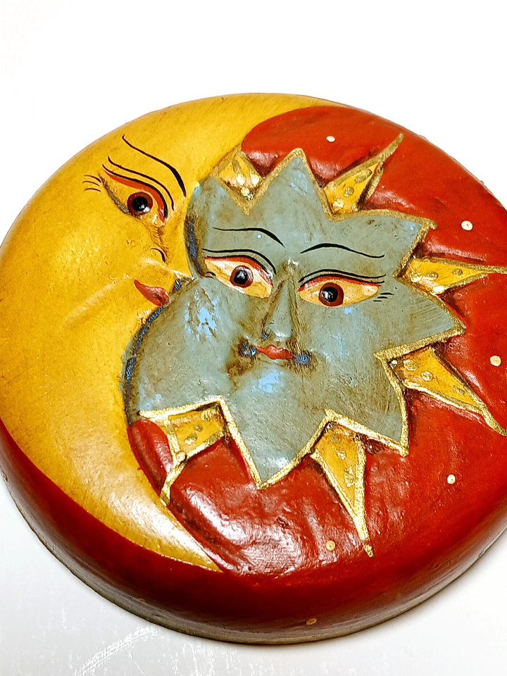 Sun and Moon Astronomy Wood Trinket Box Celestial Folk Art Painted ...