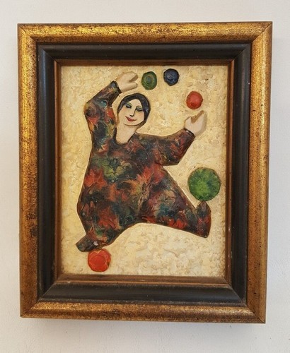 Vintage resin painting artwork framed juggler by John Jack Freeman | eBay