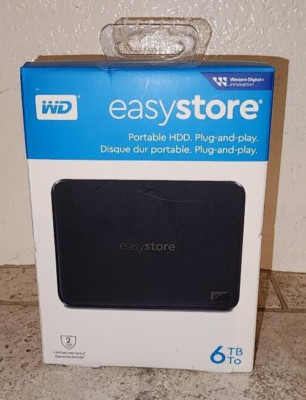 WD - Easystore 6TB External USB 3.2 Gen 1 Portable Hard Drive - Black ...