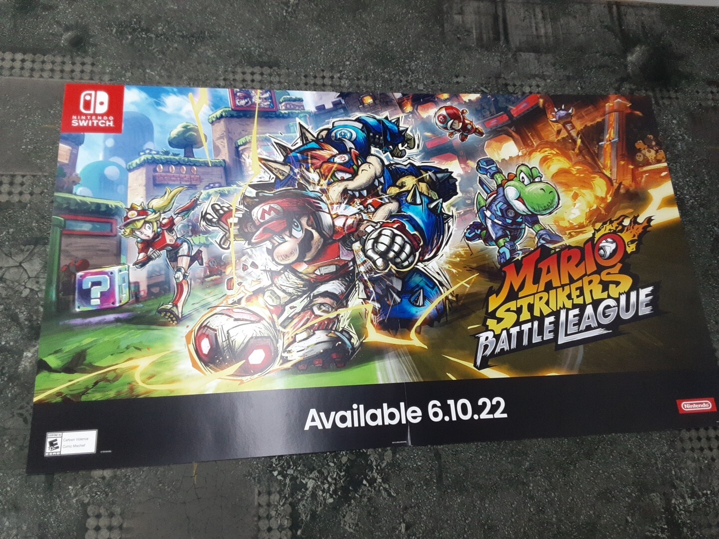 Nintendo Switch Mario strikers battle league 2 panel poster 28x48 | eBay