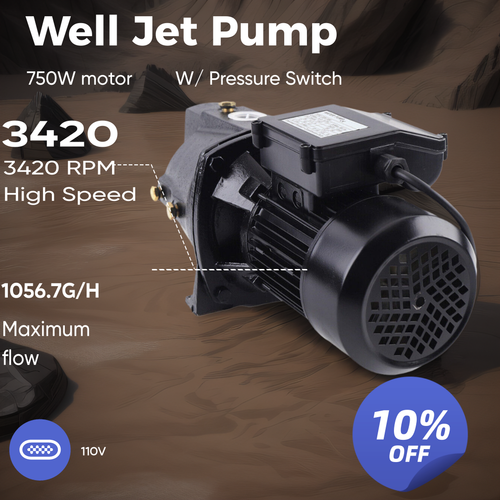 1HP Shallow Well Pump Self Priming Jet Water Pump w/ Pressure Switch ...