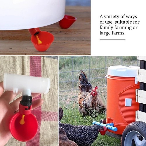 Automatic Cups Water Feeder Drinker Chicken Waterer Poultry Chook Bird ...