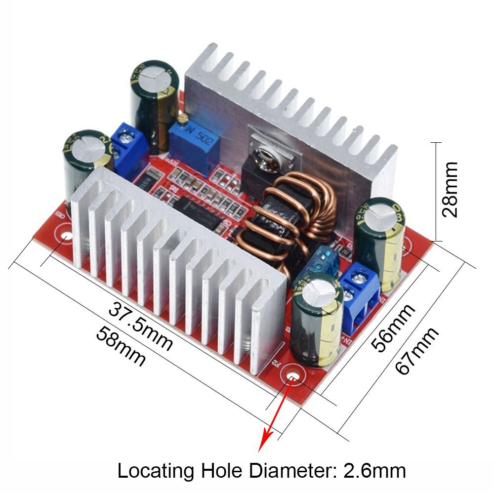 Supply 8.5-50V to 10-60V DC-DC 400W 15A Step-up Boost Converter Step Up Module 788809810401 ...