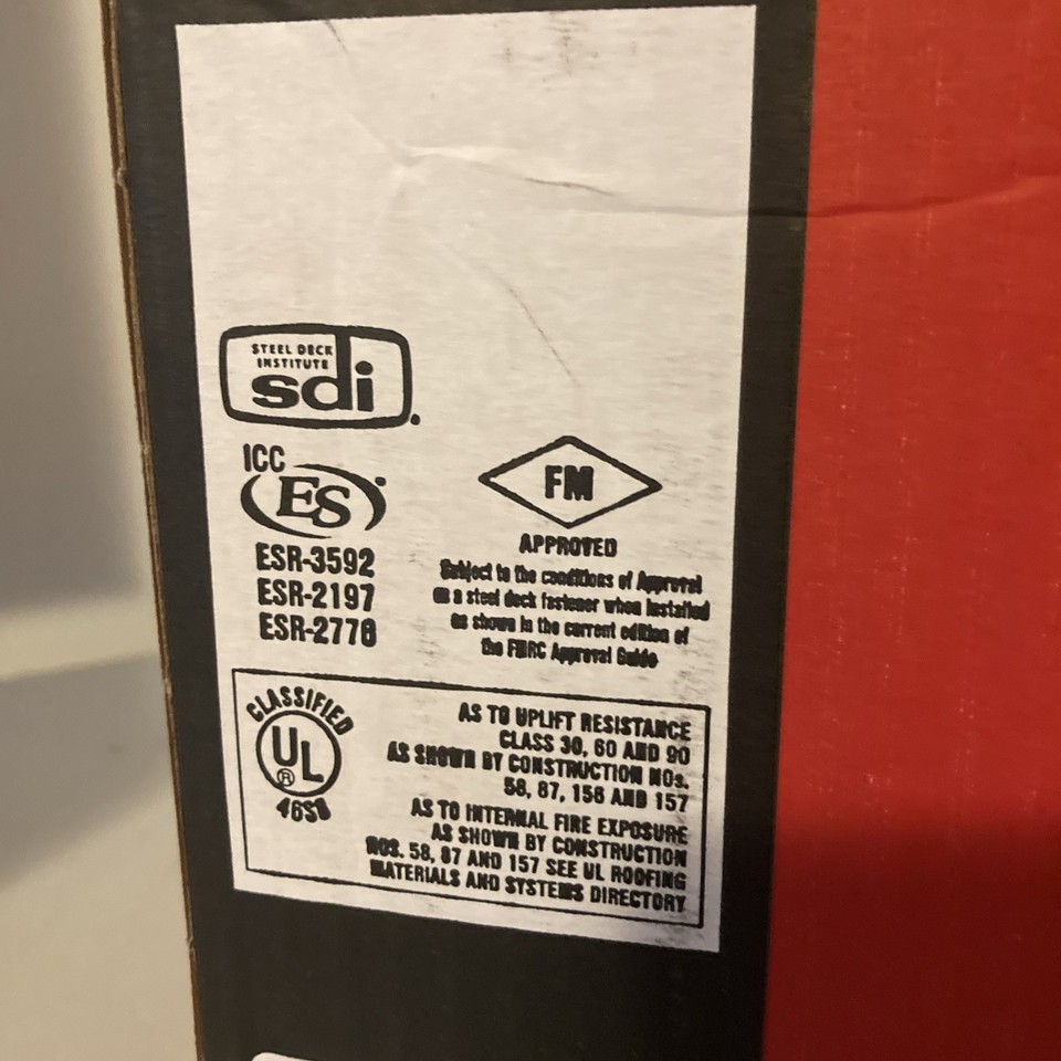 HILTI X-HSN 24 High Shear Nail DX9 Powder Actuated Metal Deck Fasteners ...